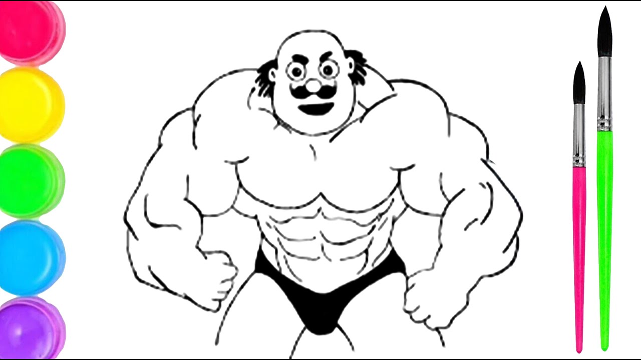 How to Draw Body Builder Motu | Motu Patlu Friendship Painting | Learn ...