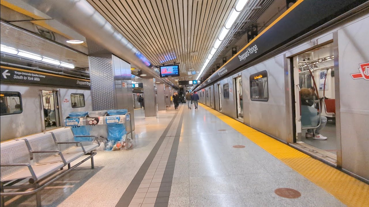 TTC Subway Train Ride on Line 1 from Lawrence Station to Sheppard ...