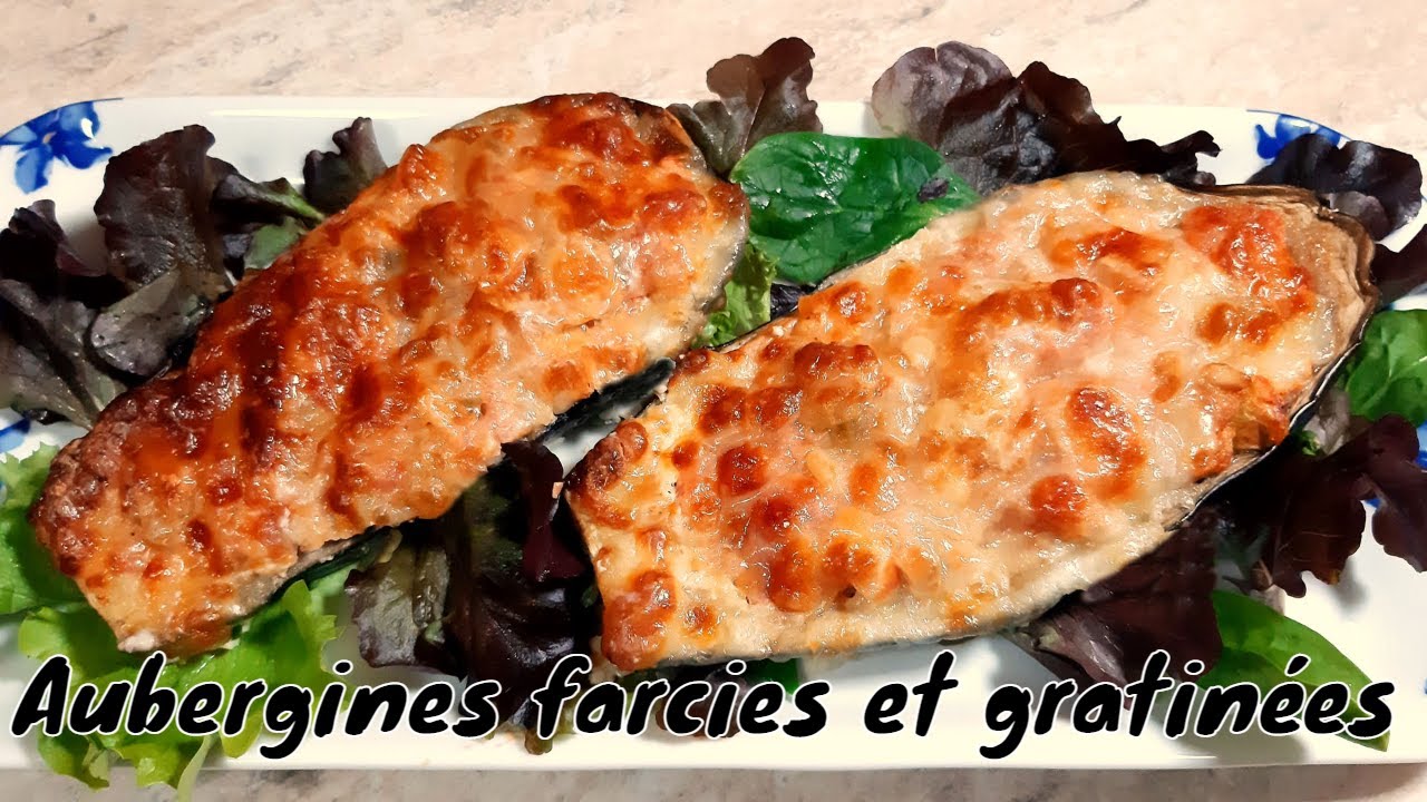 Recette des aubergines farcies gratinées au four - 115 kcal/pers ...
