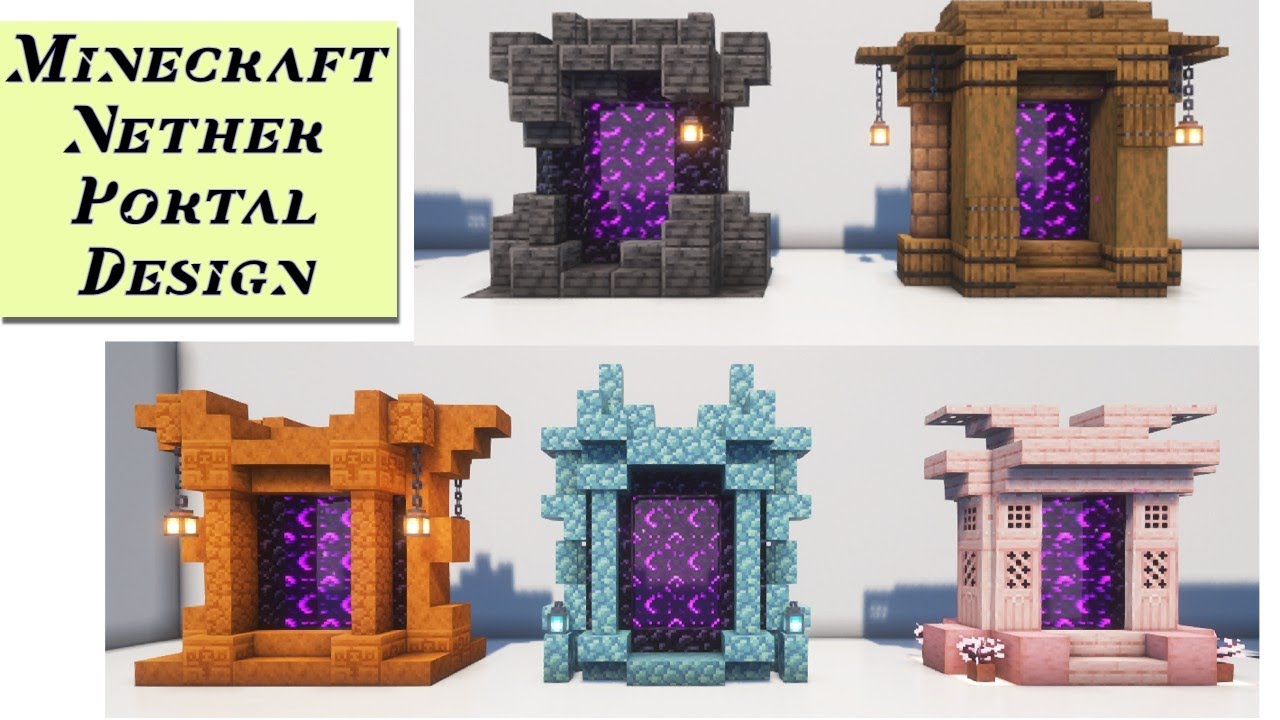 5 Simple & Awesome Nether Portal Design [ Minecraft ] - YouTube