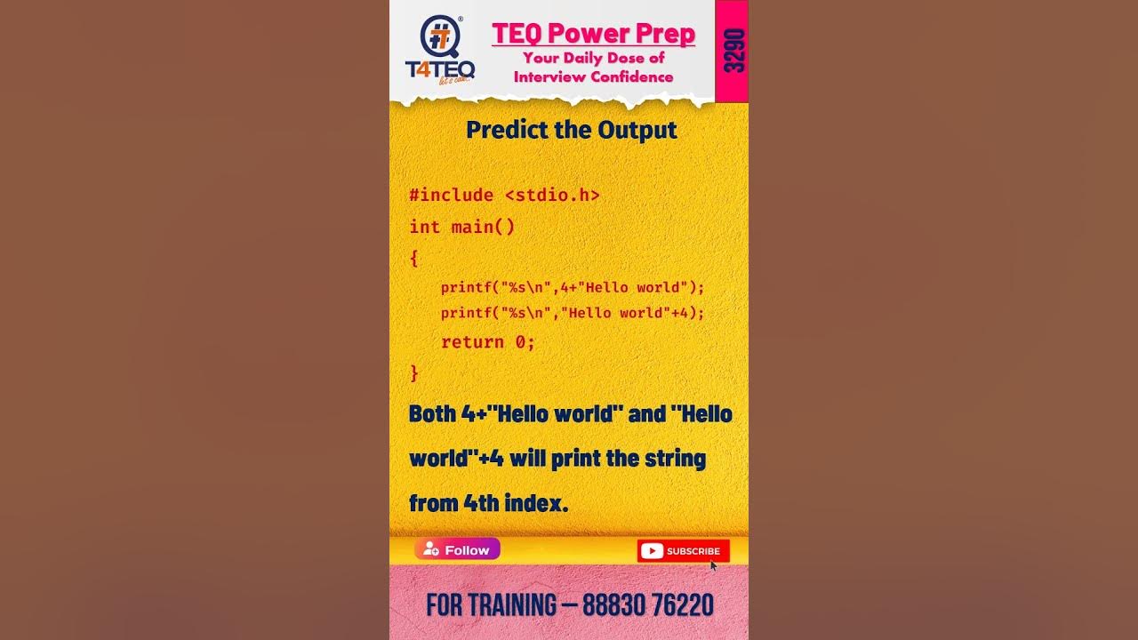 Teq Power Prep 3290 Interview Puzzle T4teq Interview Python Java Datascience Maths Youtube