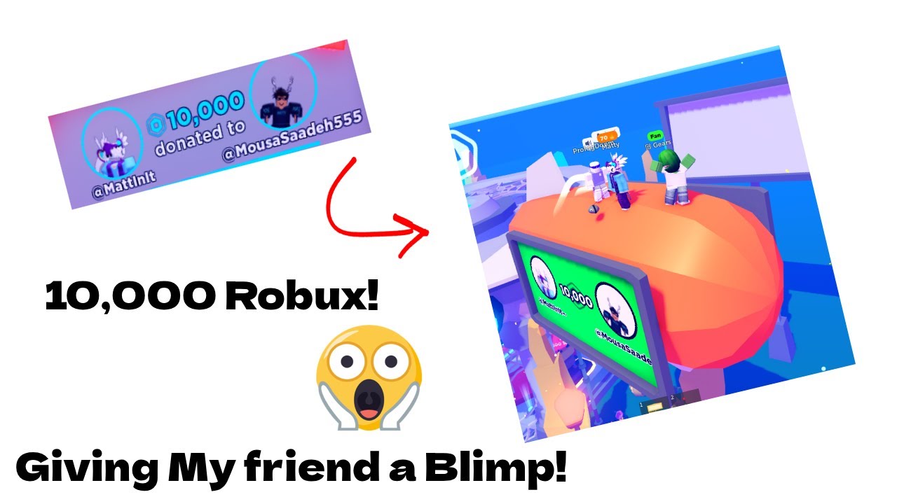 Giving My Friend 10,000 Robux in Roblox Pls donate... - YouTube