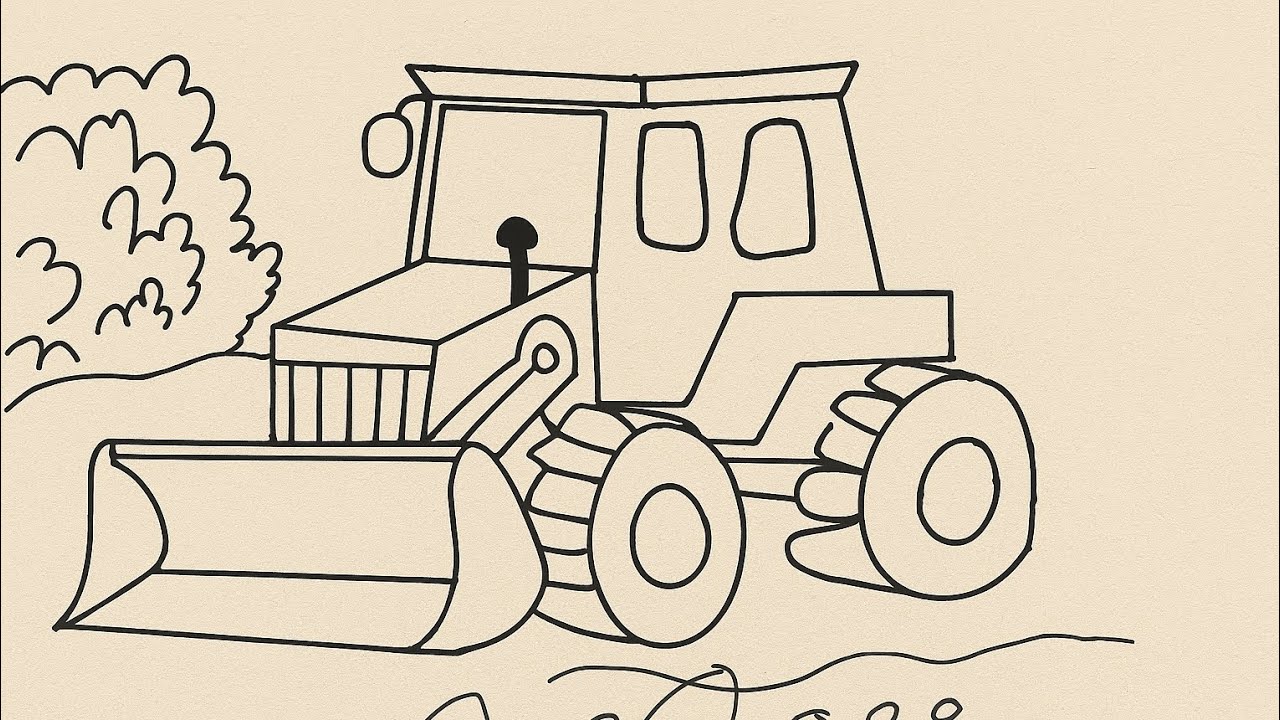 How to JCB drawing for kids easy way step by step tutorial - YouTube