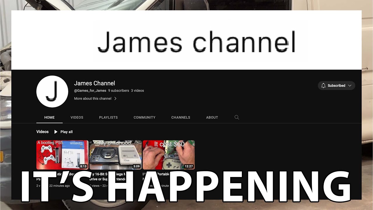 JAMES HAS A YT CHANNEL. - YouTube