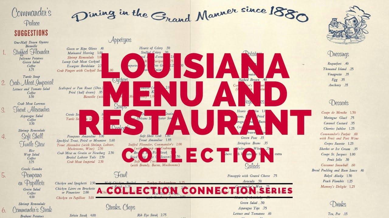 Louisiana Menu and Restaurant Collection - Collection Connection Ep.4 ...