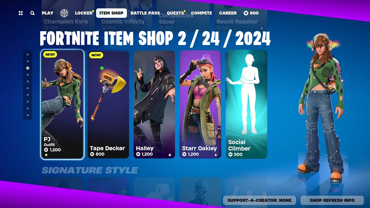 NEW SKIN PJ & HALLEY IS BACK Fortnite item shop 2/24/2024 - YouTube