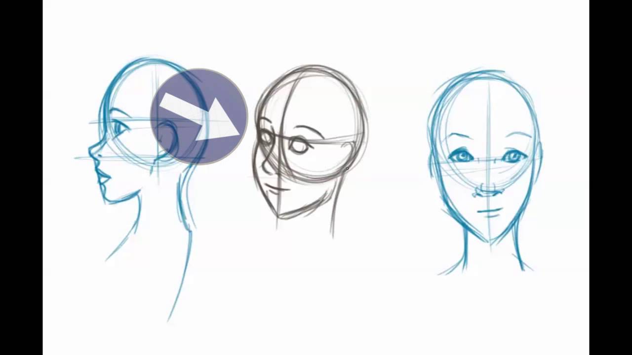Tips for drawing the head at an angle - YouTube