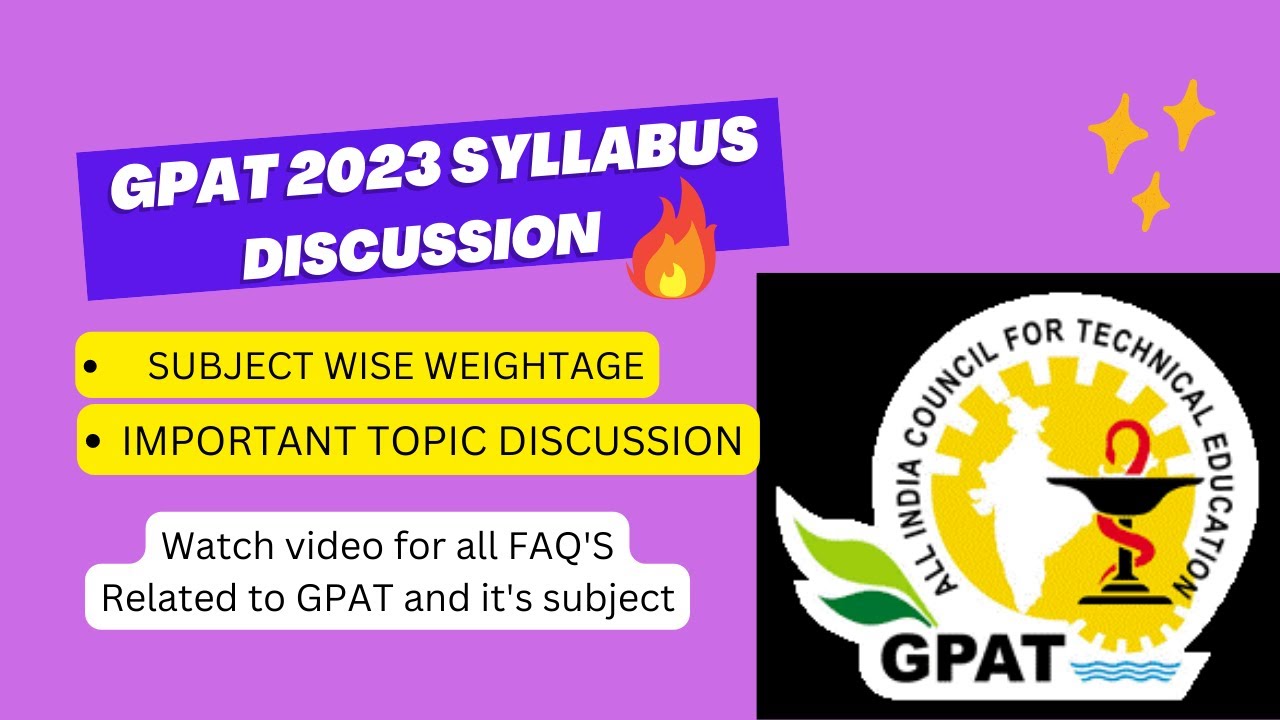 GPAT 2022 SYLLABUS DISCUSSION | GPAT 2023 EXPECTED SUBJECT WISE ...