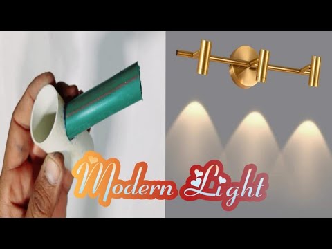 Modern Lighting Ideas from PVC Pipe | Simple Wall Lamp | DIY Crafts ...