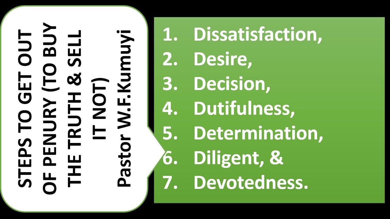 Steps to get out of penury (buy the truth and sell it not) by Pastor W ...