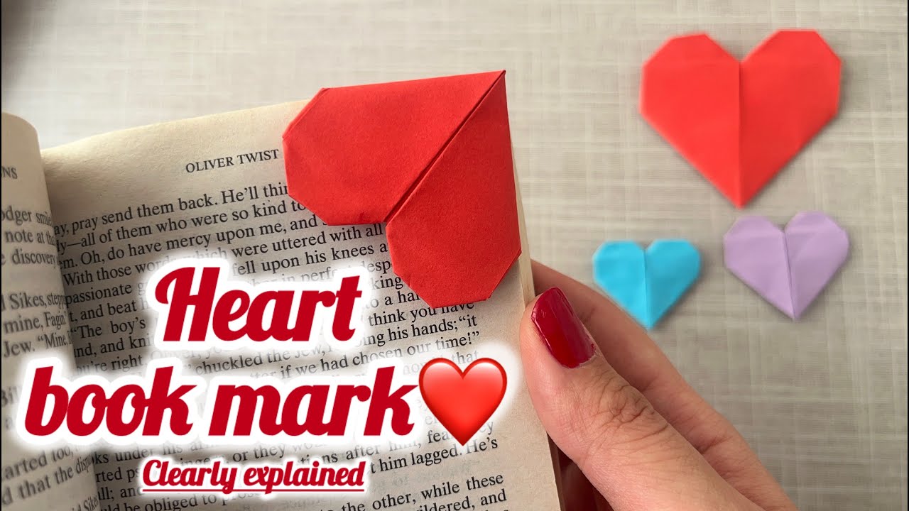 Create a Cute Heart Bookmark | No Scissors or Glue Needed! Easy DIY ...