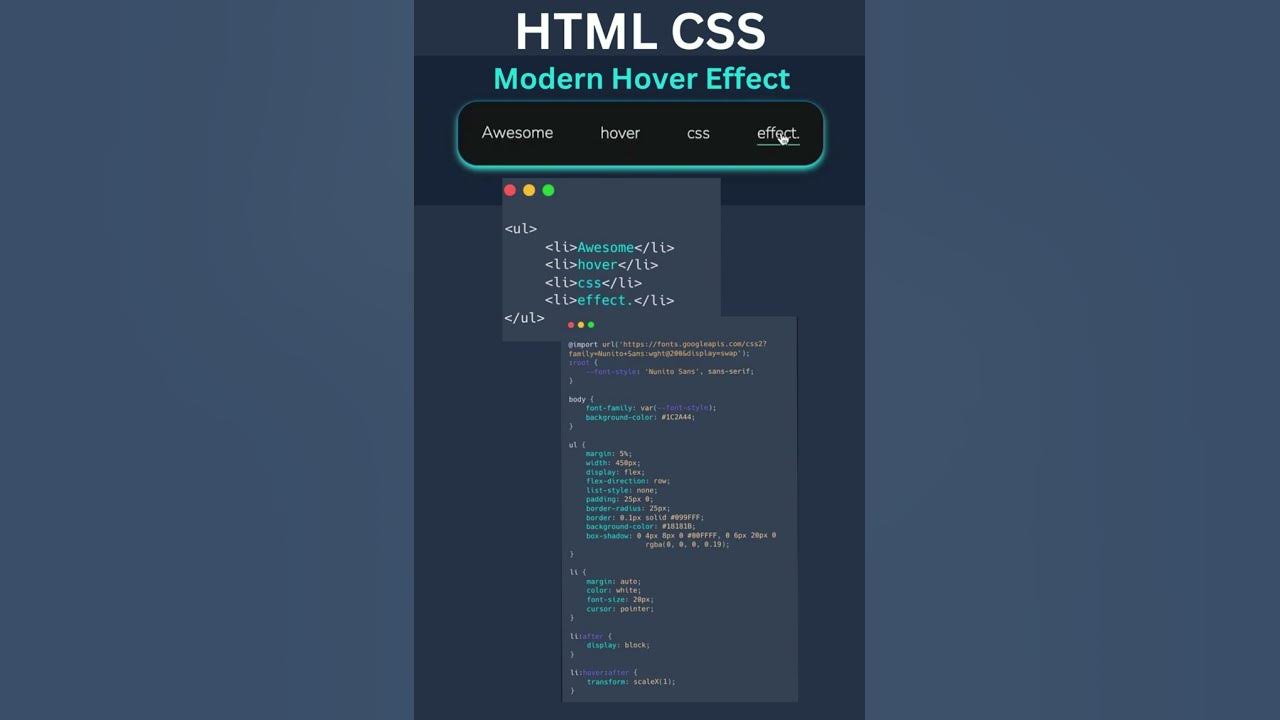 CSS Menu Hover Effect Modern Smooth #shorts - YouTube