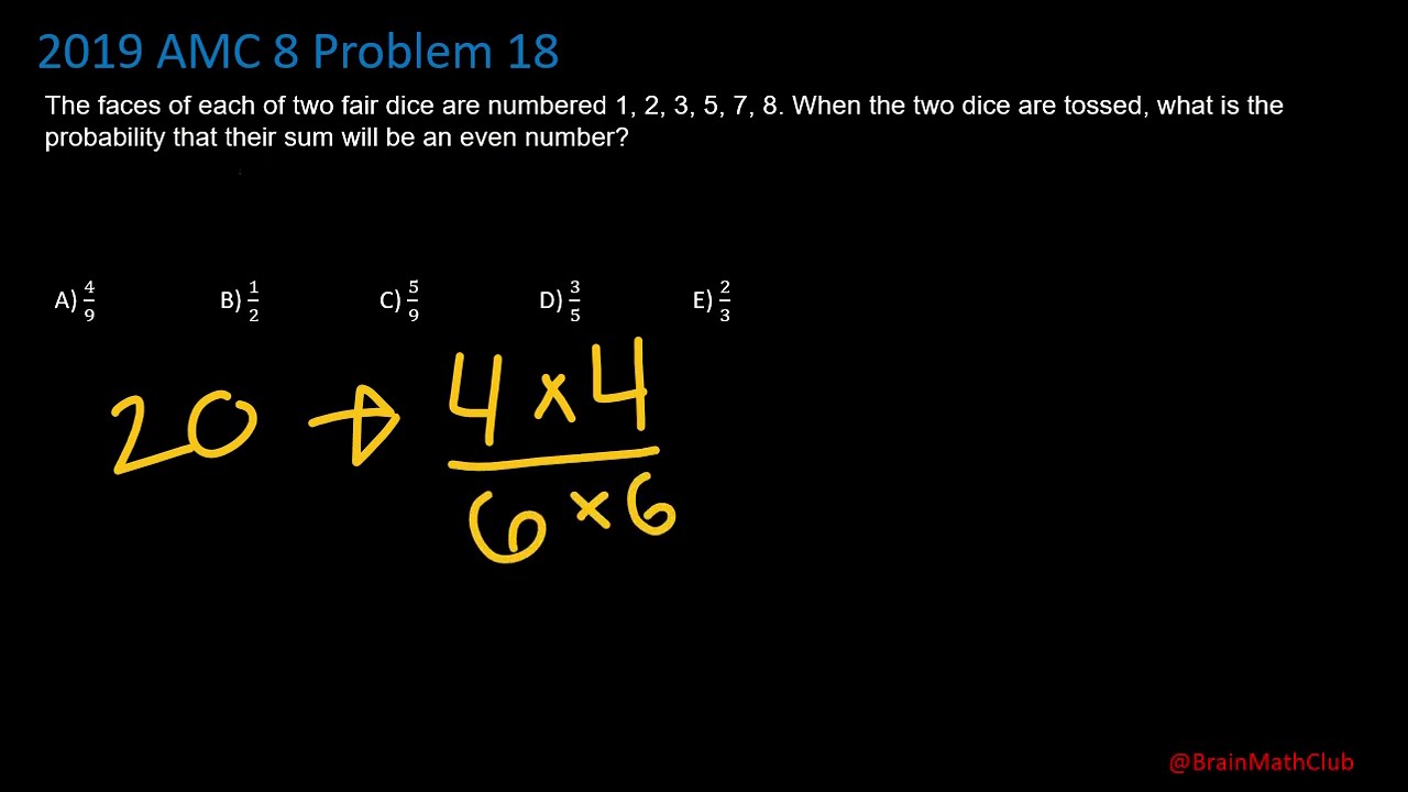 2019 AMC 8 Problem 18 - YouTube