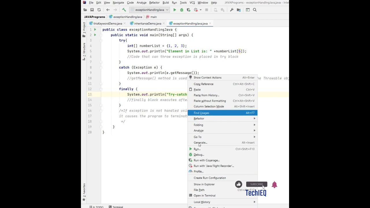 Exception Handling In Java Part 2 Try Catch In Java Finally In 9413
