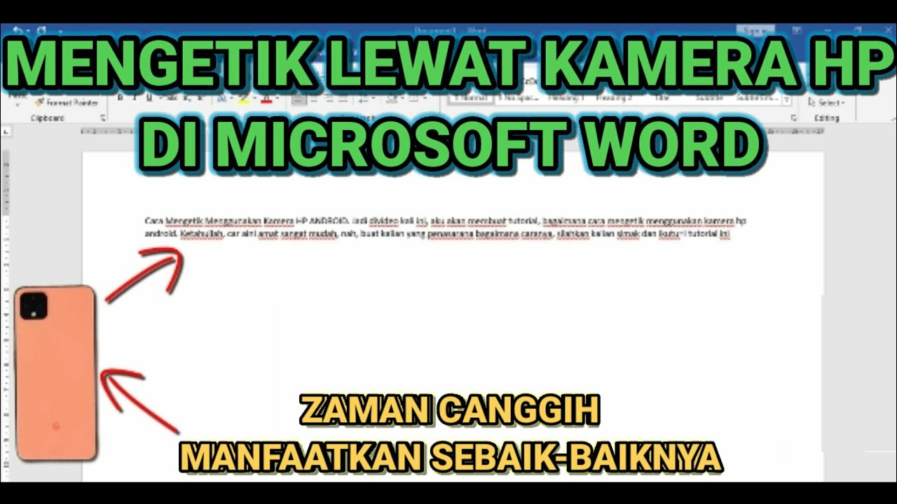 Cara Mengetik Menggunakan Kamera di Microsoft Word - YouTube