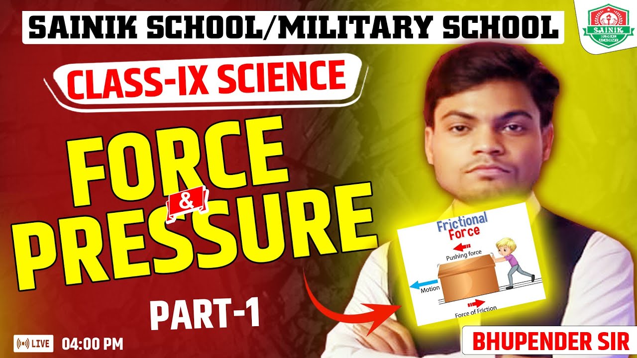 Forcde and Pressure | Class IX Science I Military & Sainik School ...