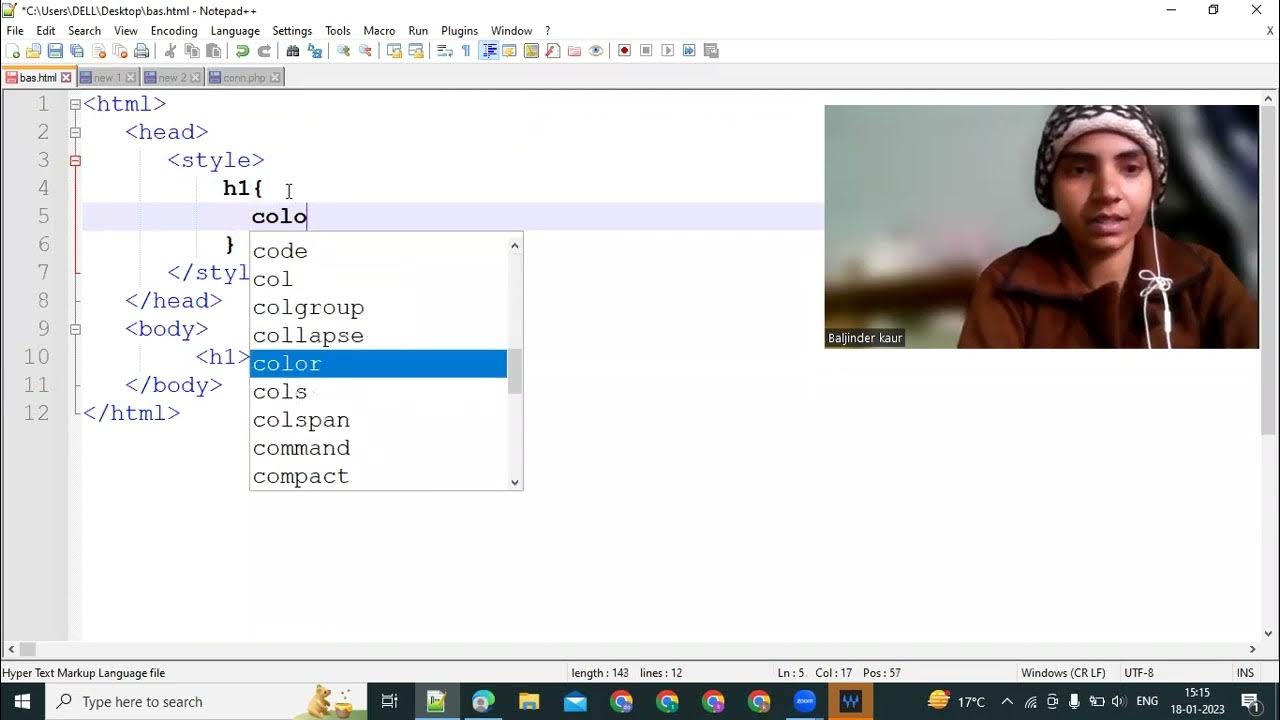 How to change text color in html and css | html font color - YouTube
