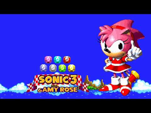 Amy Rose Extra Slot in Sonic 3 (All Chaos Emeralds) Gameplay