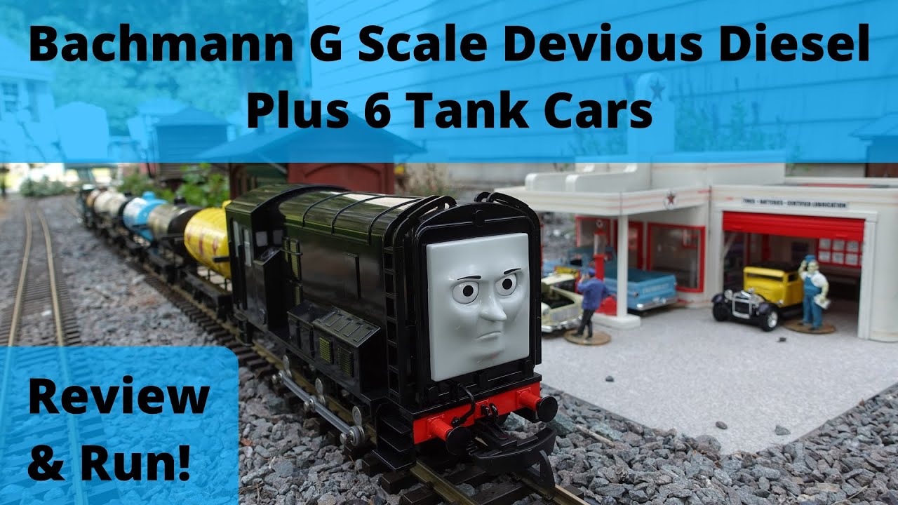 G Scale Bachmann Devious Diesel Plus 6 Tank Cars Review & Run! - YouTube