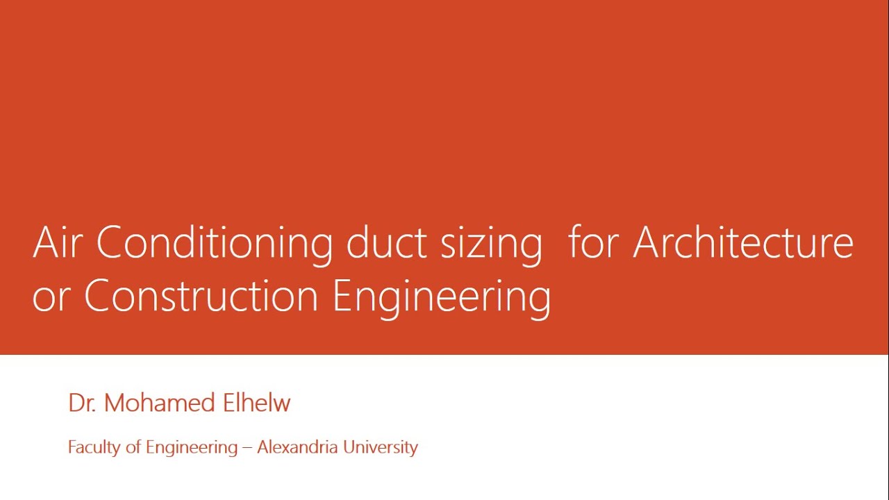Air Conditioning duct sizing for Architecture or Construction ...