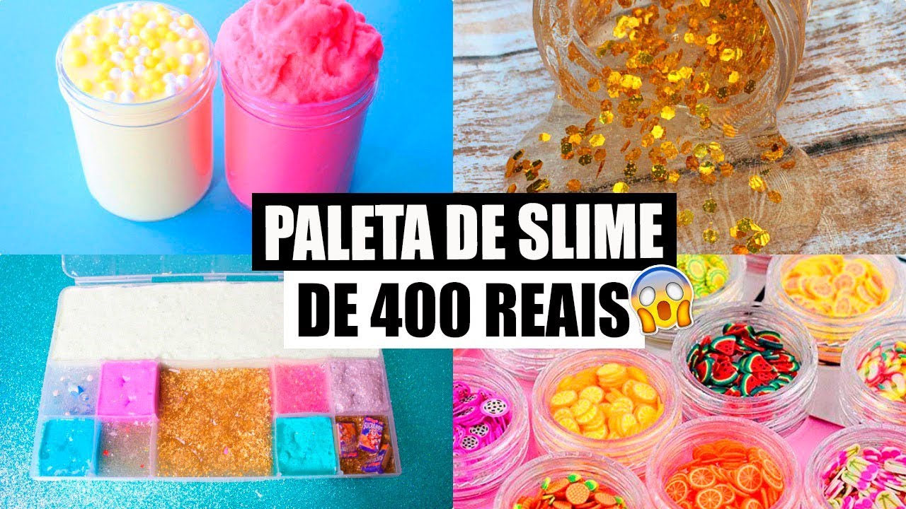 FAZENDO SLIME COM 400 REAIS EM MATERIAIS | SLIME PALETTE VIRAL - YouTube