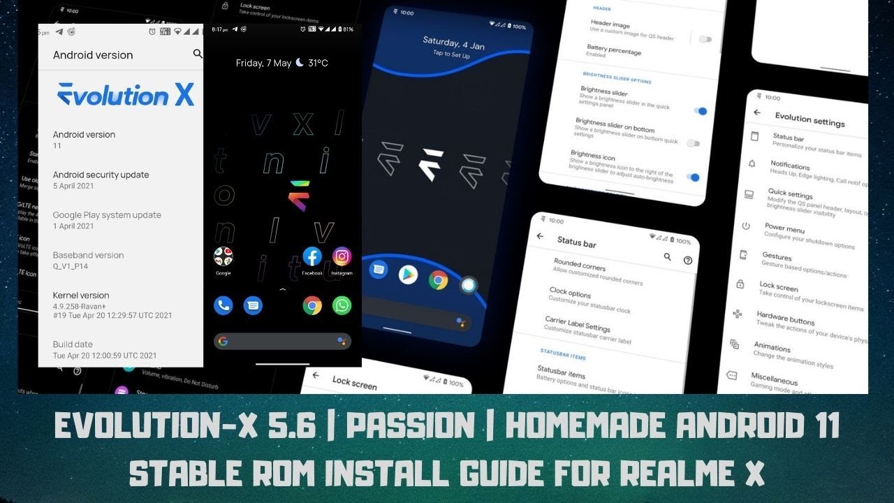 #Evolution-X 5.6 | PASSION | STABLE ANDROID 11 ROM FOR REALME X INSTALL ...