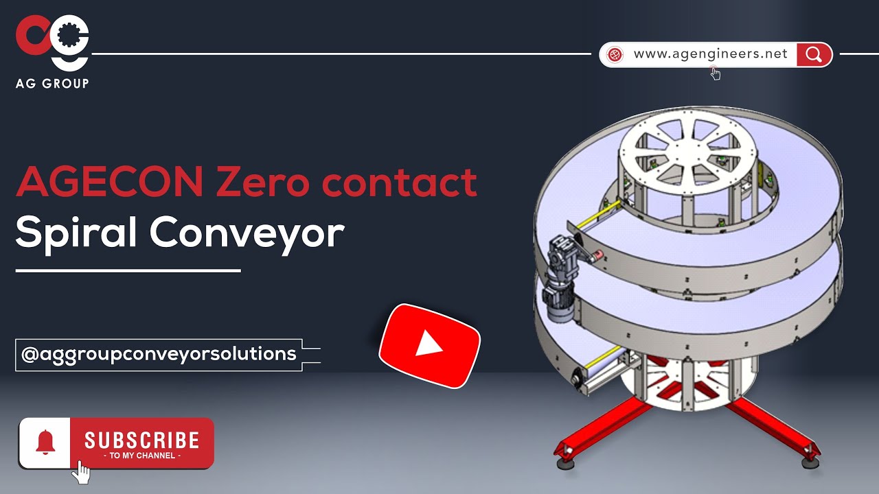 Zero Contact Spiral Conveyor | AGECON | Spiral Conveyor | Conveyor System - YouTube