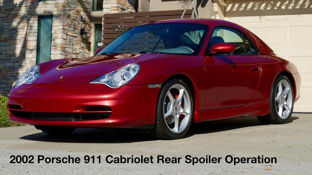 2002 Porsche 996 Cabriolet Rear Spoiler Operation - YouTube