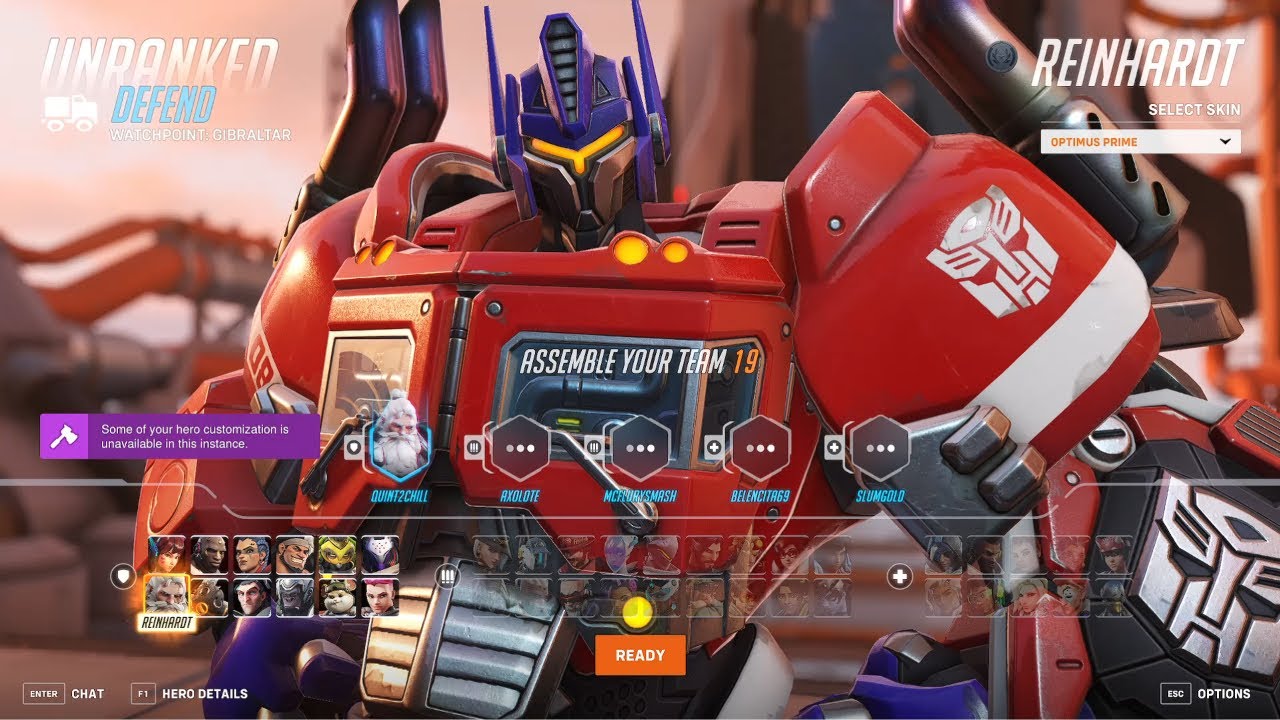 Reinhardt Optimus Prime Overwatch 2 Gameplay - YouTube