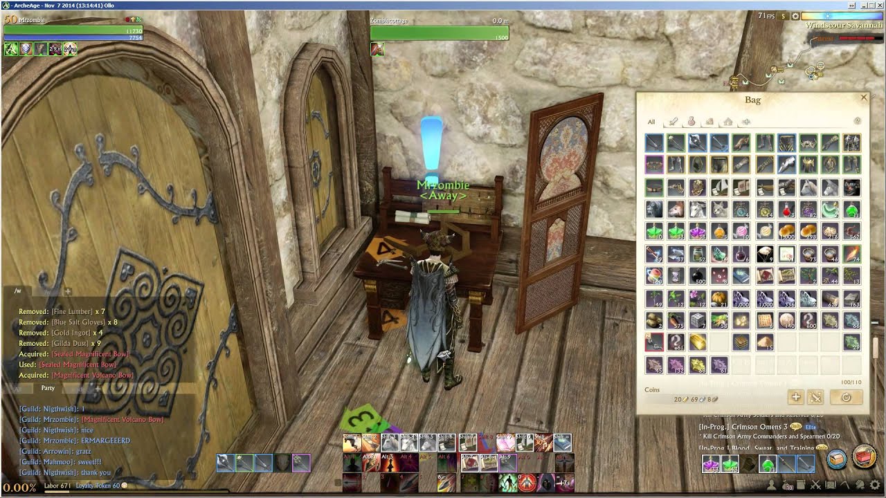 Archeage Bow Crafting - Magnificent Volcano Bow Craft - YouTube