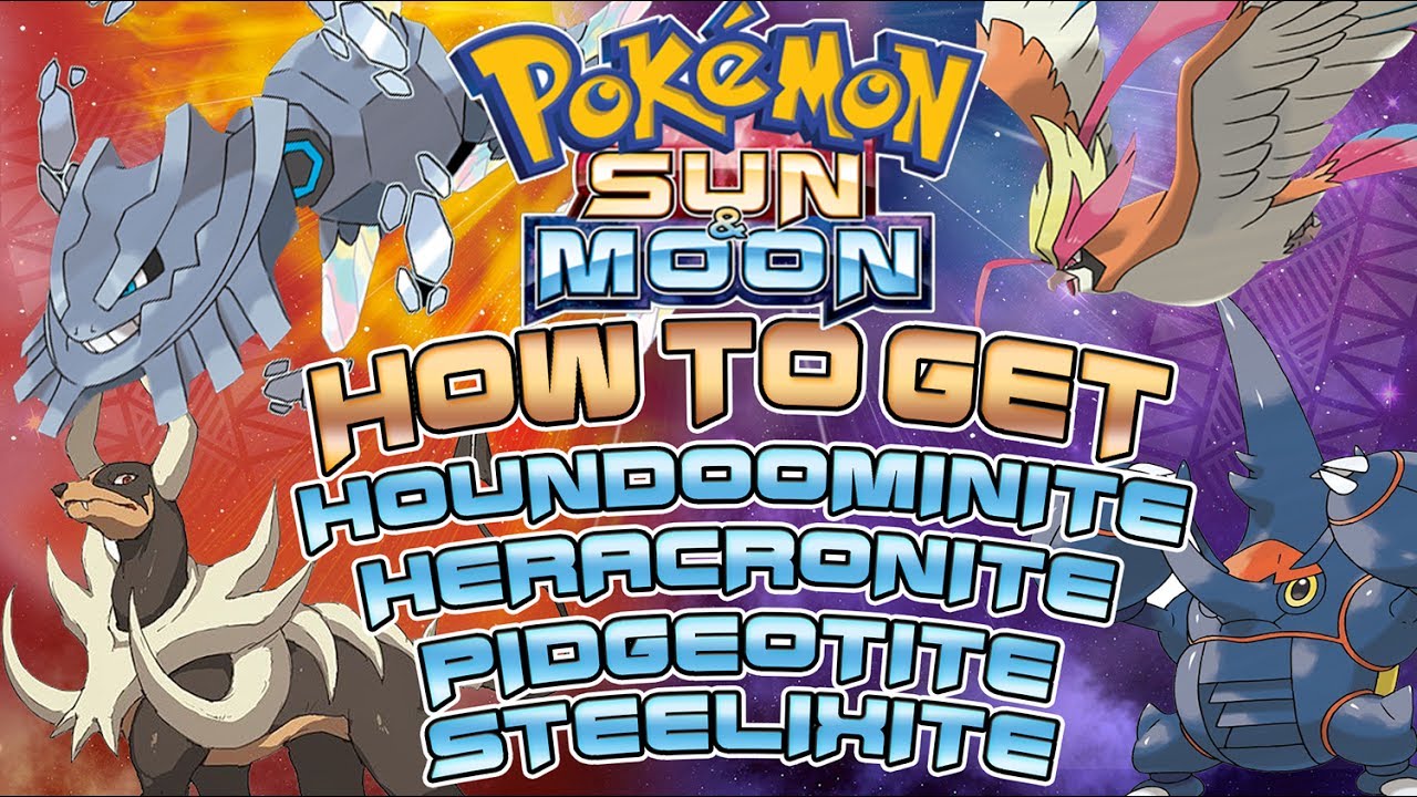 Pokemon Sun and Moon - How to get Houndoominite, Heracronite ...