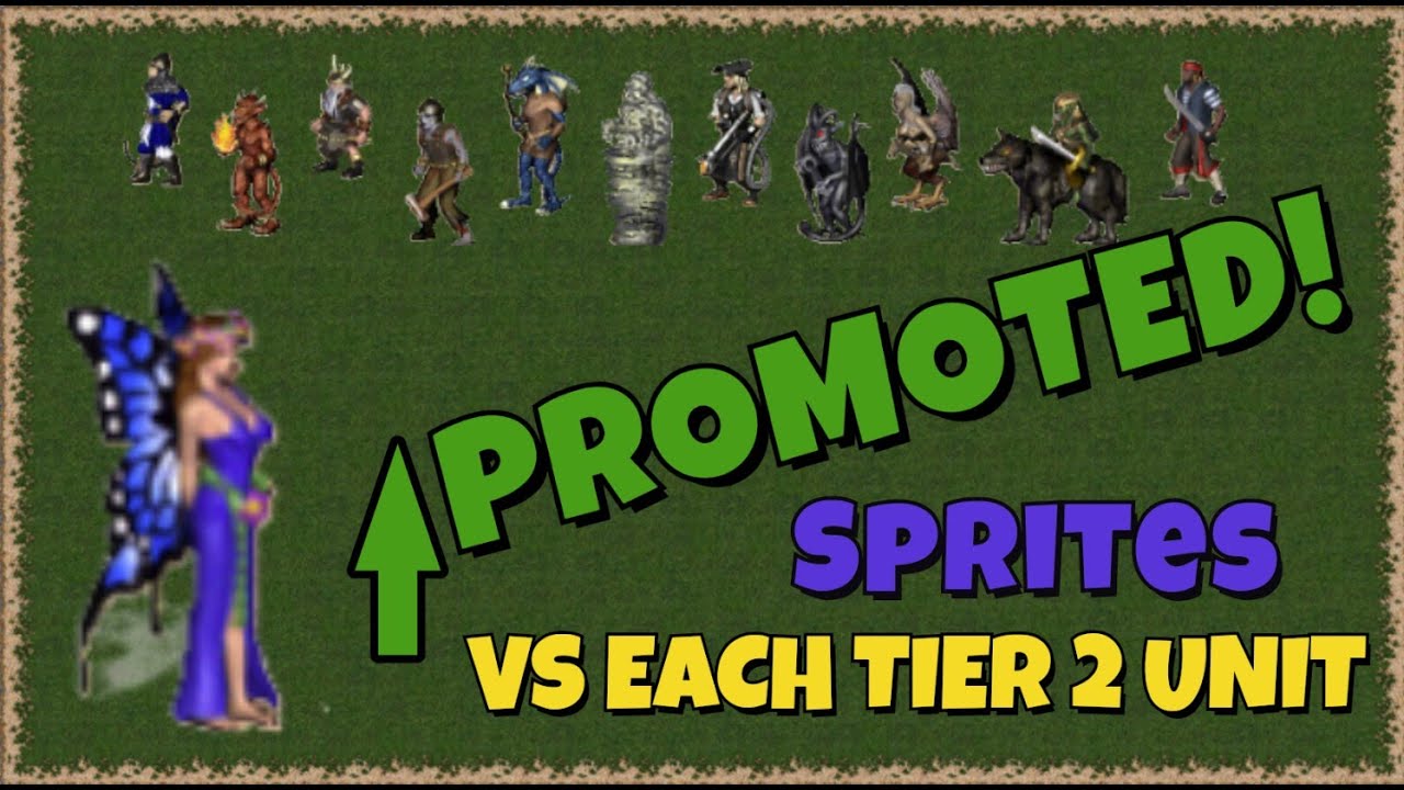Sprites PROMOTED vs all level 2 units in Heroes 3 - YouTube