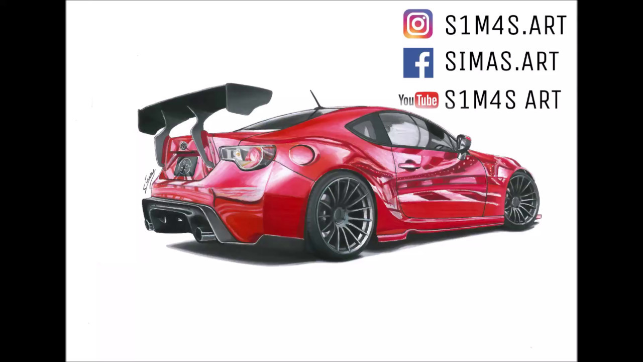 Tyota GT86 drawing - YouTube