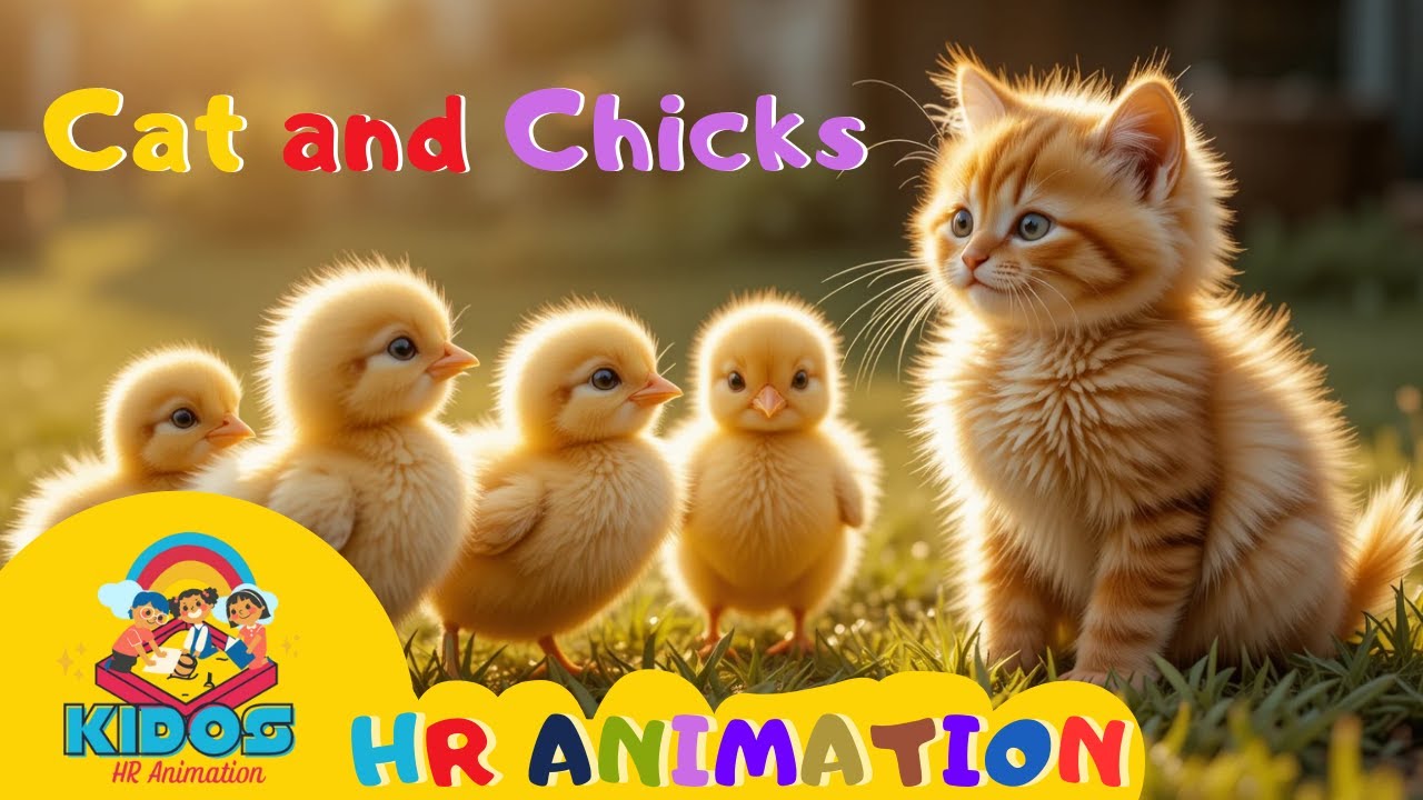 Cat and Hen | Cute Chicks Story Poem for Kids | Animal Friendship Rhyme ...