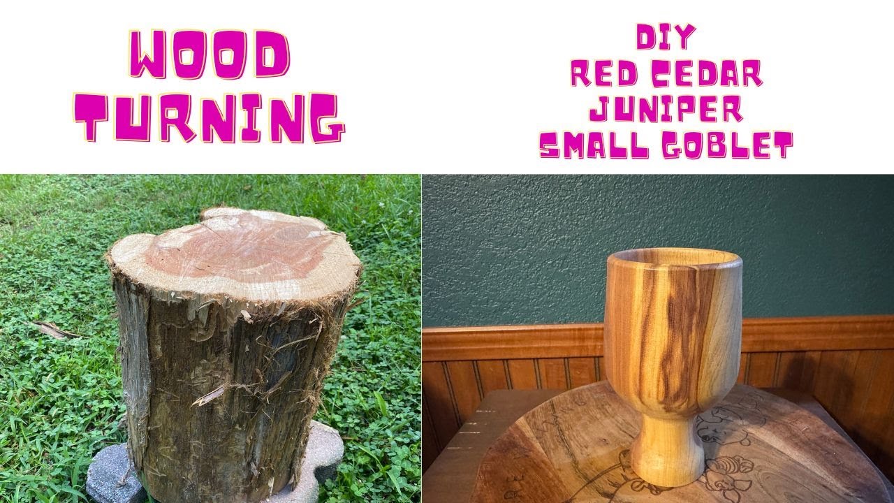 DIY Wood Turning Red Cedar Goblet - YouTube