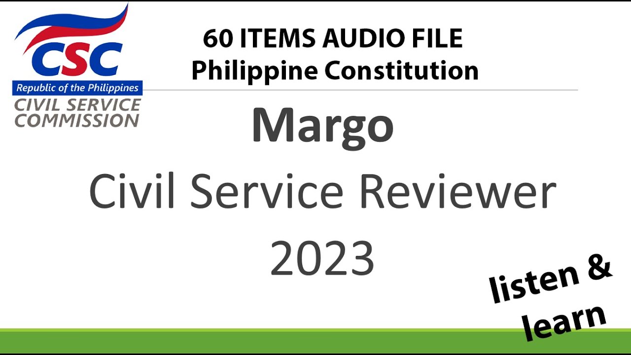 Civil Service Exam Reviewer 2023 - [60 Items Audio File Philippine ...