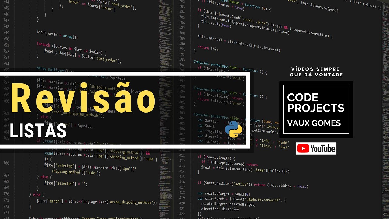 Python | Revisão | Listas - YouTube