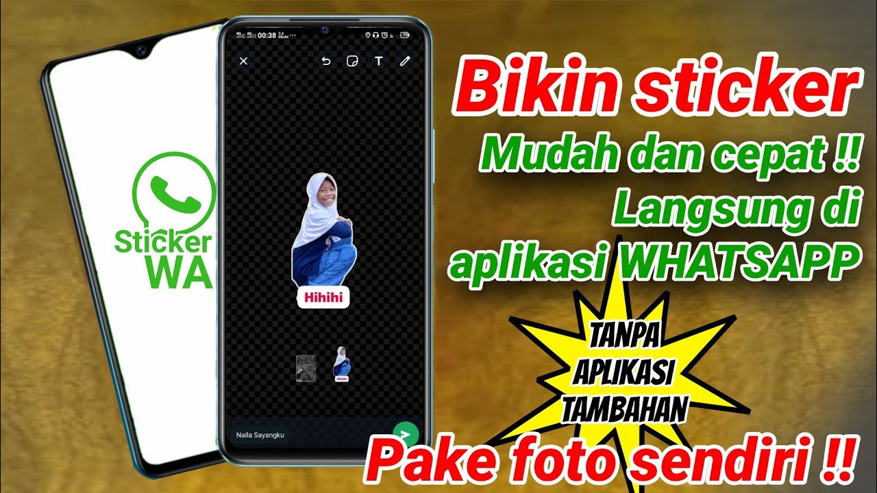 Cara bikin stiker wa langsung di whatsapp tanpa aplikasi | stiker wa ...