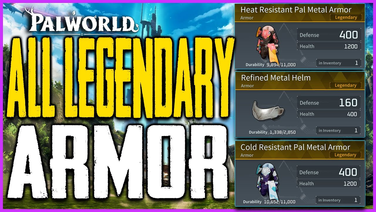 Palworld HOW TO GET ALL LEGENDARY ARMOR SCHEMATICS - All Armor Drop ...