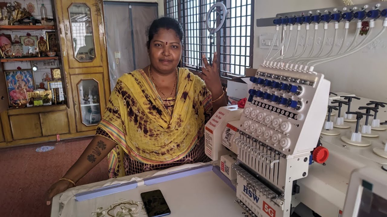 introducing my work / HSW 5g computer embroidery machine - YouTube