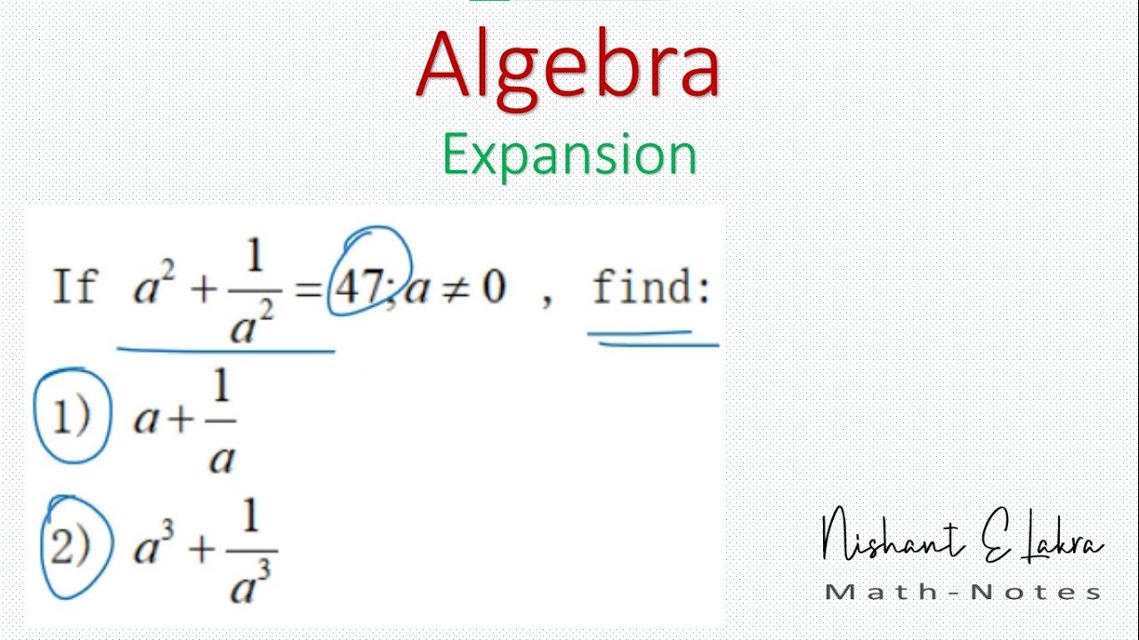 Evaluation || Class 8 || Algebra: Expansion - YouTube
