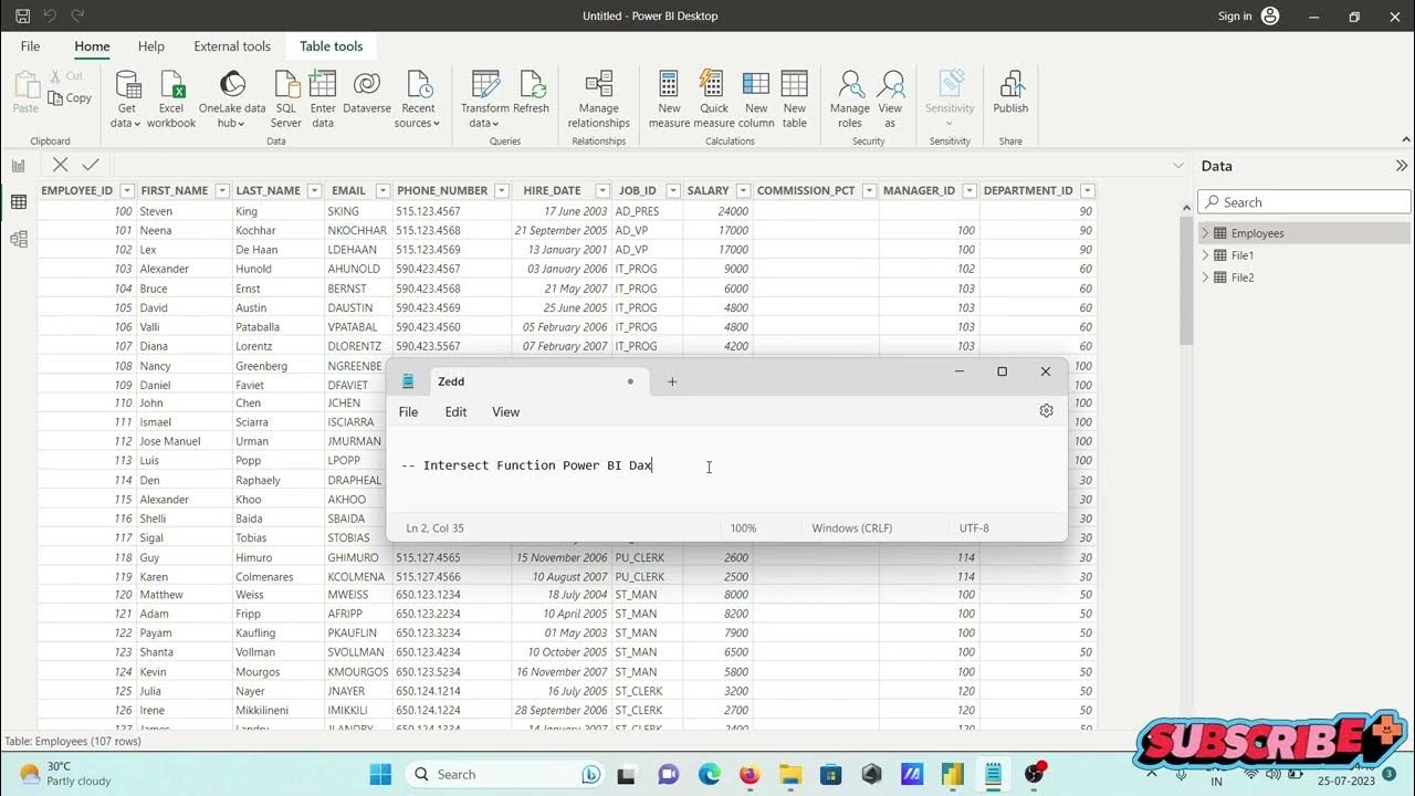 Intersect Function in Power BI Dax - YouTube