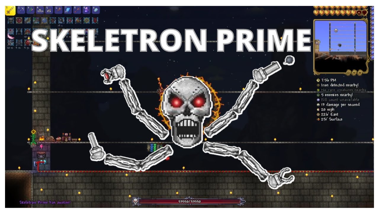 Skeletron Prime Boss Fight | Terraria | Master Mode - YouTube