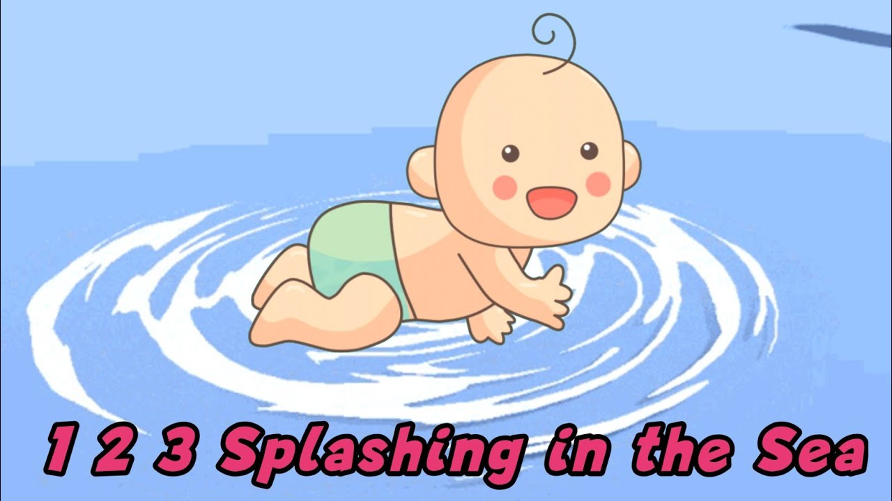 123 Splashing in the Sea | 123 song | Kids Nursery Rhymes - YouTube