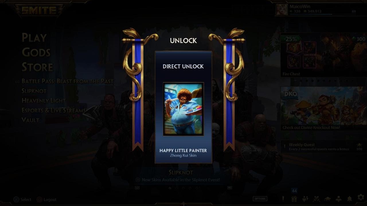 Smite - Bob Ross Happy Little Painter Skin for Zhong Kui Released - YouTube