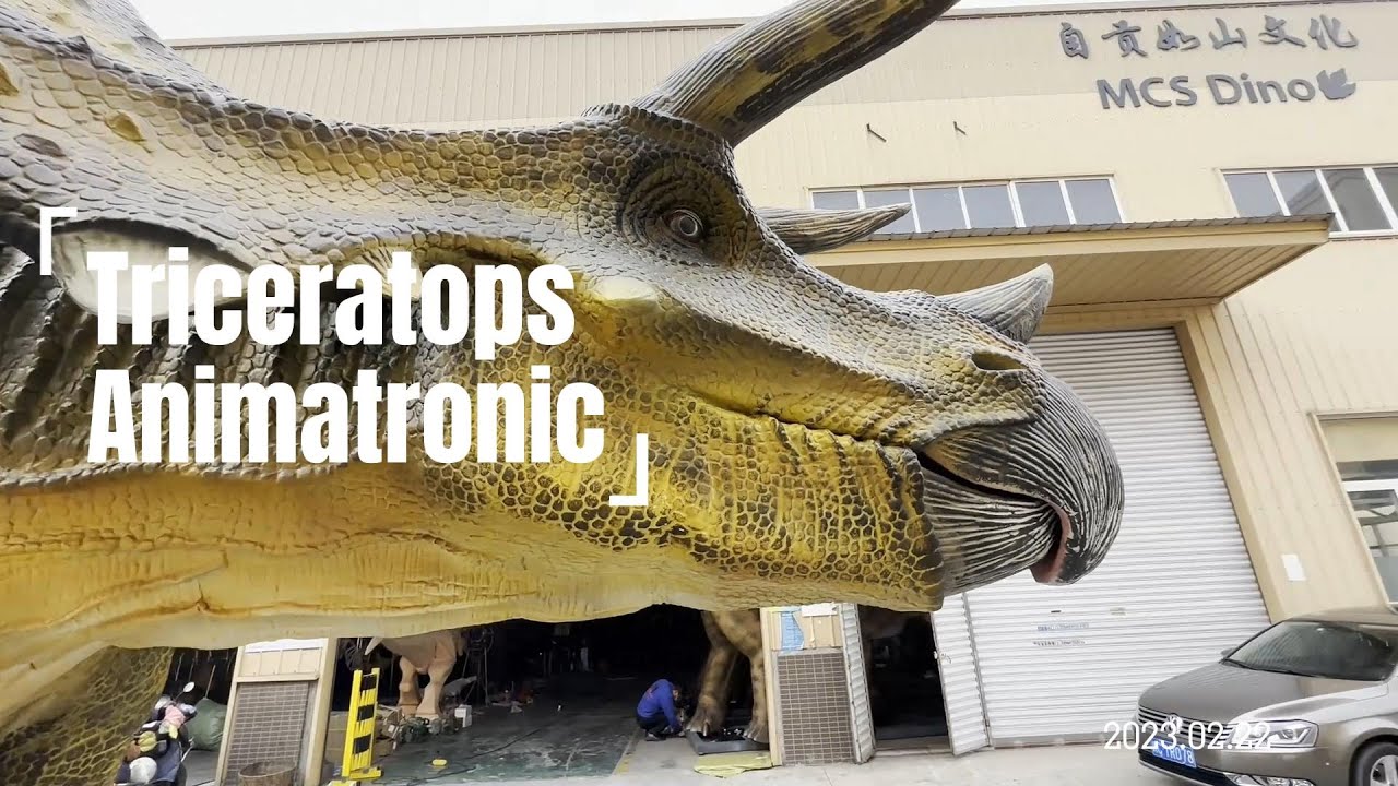 MCST003F-10m Animatronic Triceratops Model - YouTube