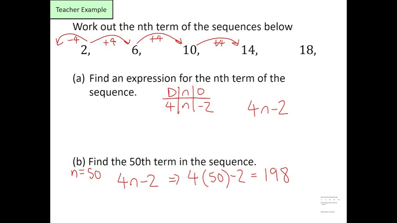 Maths - Generating & nth term Yr 10 (F) - YouTube