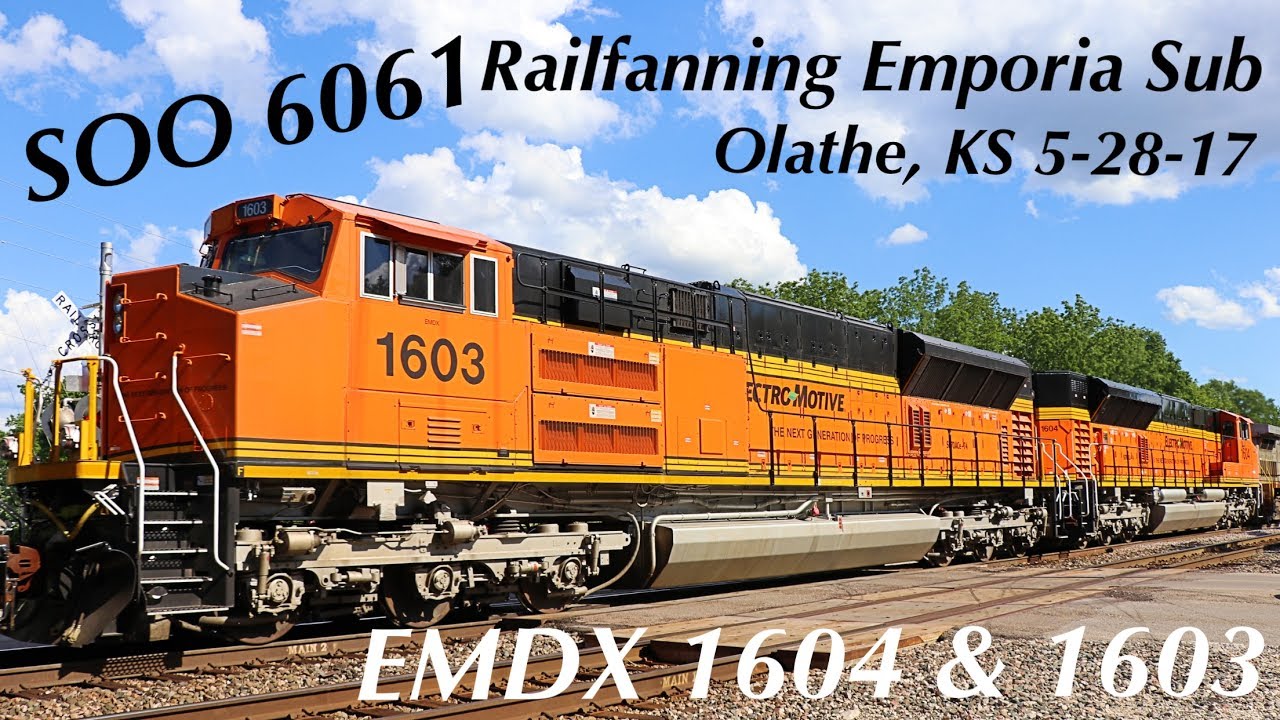 Railfanning the Emporia Sub with EMDX 1603 & 1604 and a SOO SD60M in Olathe, KS on May 28, 2017 ...