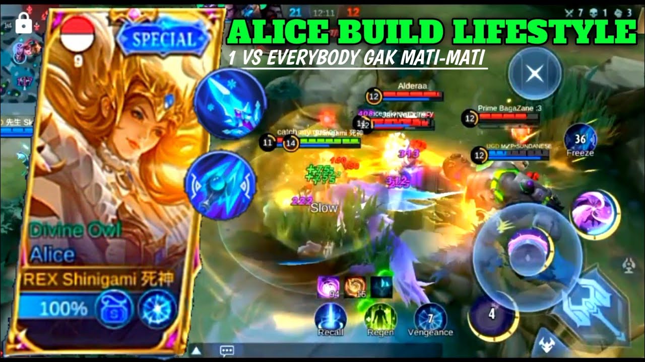 ALICE 1 VS 5 GAK MATI MATI?🔥|BUILD ALICE LIFESTYLE|GAMEPLAY ALICE MLBB ...