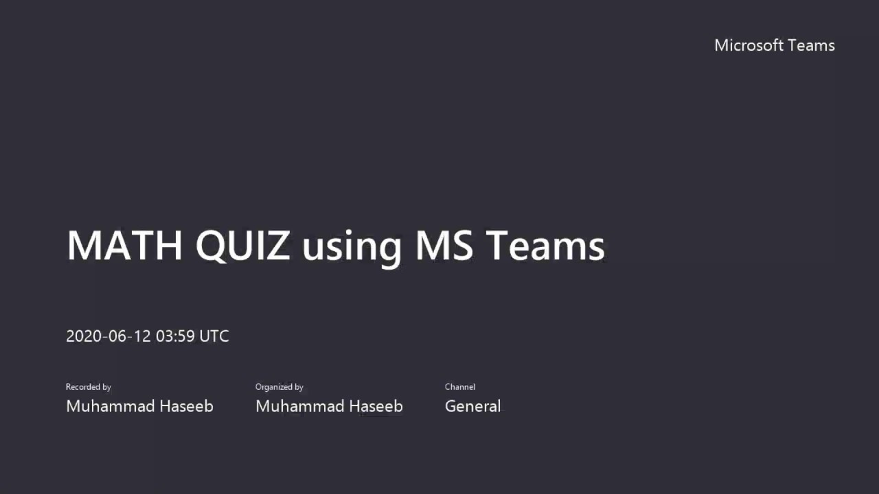 How To Create MATH QUIZ Using OneNote In MS Teams YouTube How To Create MATH QUIZ Using OneNote In MS Teams YouTube
